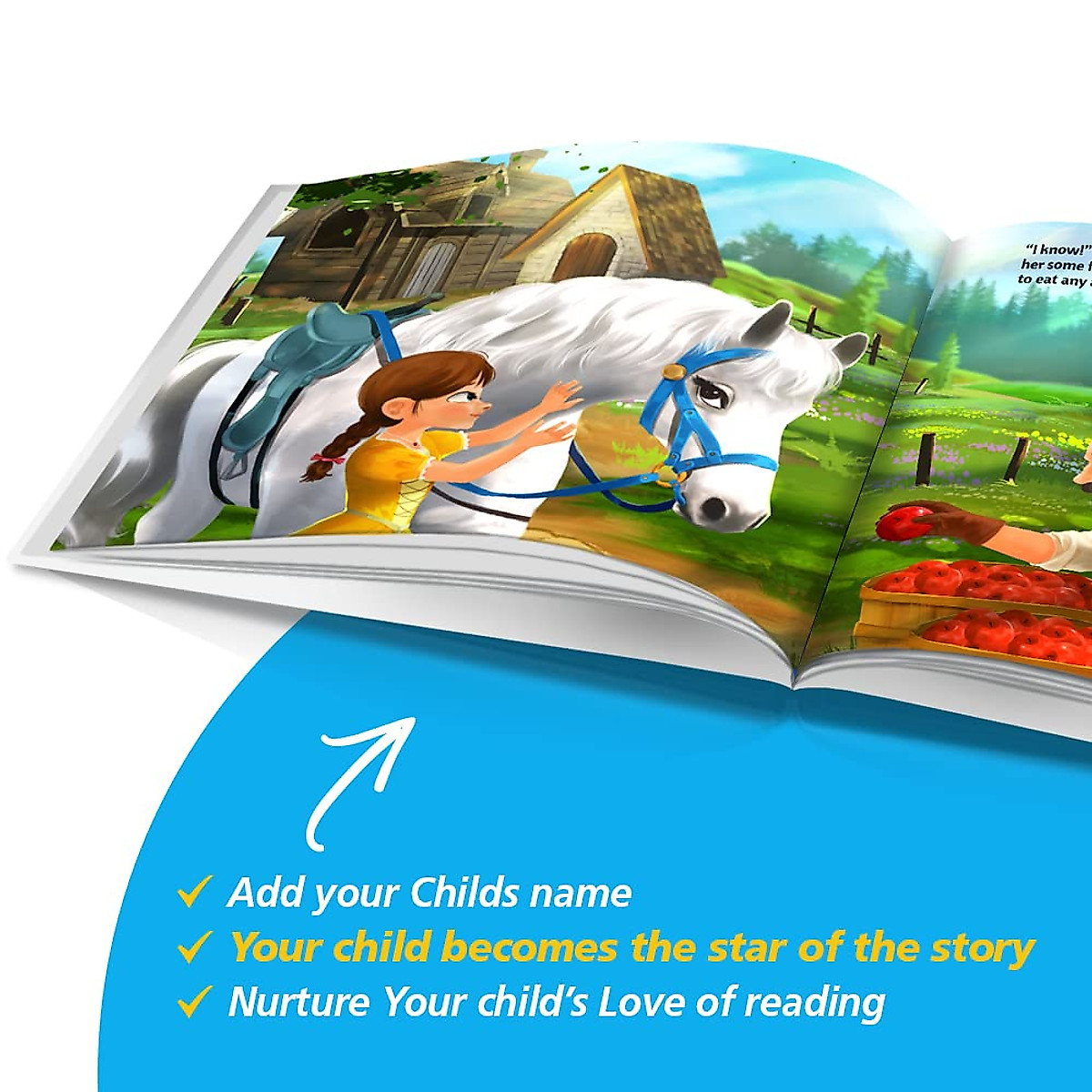 Personalized Story Book by Dinkleboo - The Princess and Her Pony - for Girls Aged 0 to 8 Years Old - A Story About Your Daughter’s Adventure with Her Pony - Soft Cover (8"x 8")