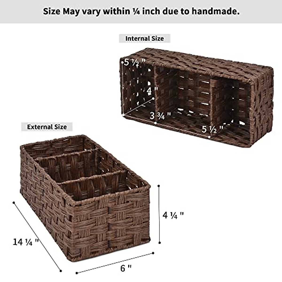 GRANNY SAYS Bundle of 2-Pack Wicker Storage Baskets & 2-Pack Woven Storage Baskets for Bathroom