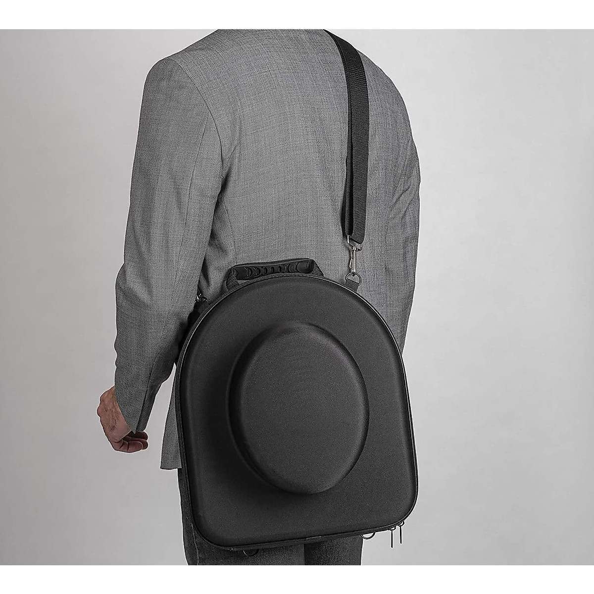 Levine Hats Travel Hat Case Crush Proof Hard Carrier for Fedora Carry-On Storage with Backpack Carrying Straps (One Size)