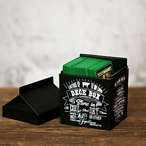 KakapopoTCG Deck-fast (Black): Deck Box, Dice Box, MTG Magic FaB YGO DND Spell Cards EDH Commander FaB PTCG TCG