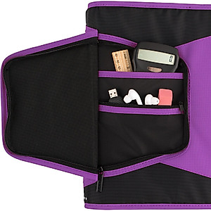 Five Star Zipper Binder, 1-1/2 Inch 3-Ring Binder for School, 3 Pocket Expanding File, 500 Sheet Capacity, Purple (72532)