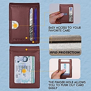 Cagelya Money Clip Wallet for Men Leather Mens Wallets Slim Minimalist Wallet for Men Bifold Mens Wallets Rfid Blocking Front Pocket Wallet with 13 Slots Credit Card Holder Gifts for Boyfriend Father