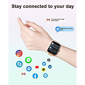 aeac Smart Watch for Women Men,1.69" Touch Screen Fitness Tracker for iPhone Android Phone IP68 Waterproof,Finess Watch with Step Calorie Counter Sleep Monitoring Pedometer Watches