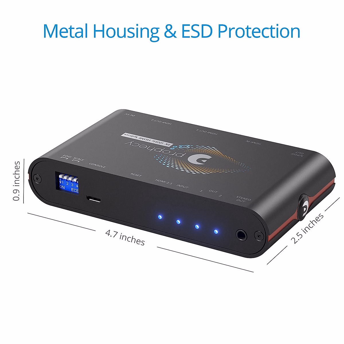 gofanco Prophecy Intelligent 4K 120Hz 1x2 HDMI Splitter – 4K @120Hz, 40Gbps, VRR, ALLM, CEC, Downscale/Upscale, Audio Extraction, EDID Management, Firmware Upgradable, TAA Compliant (PRO-HD21Split2P)