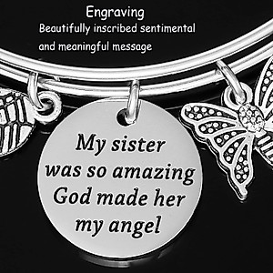HUTIMY Sister Memorial Gifts Bracelet for Women in Remembrance My Sister Sympathy Grieving Berevment Memorial Charm Bracelets Memory Bracelet for a Loss Sisters Bracelet