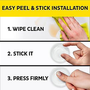 Door Stoppers Wall Protector - Durable Door Stops for Wall with Strong Adhesive - Easy to Install Wall Protectors from Door Knobs Damage (4 Pack, Clear)