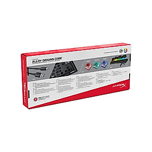 HyperX Alloy Origins Core Mechanical Gaming Keyboard Tenkeyless Aqua Switch Tactile RGB NGENUITY Backlit Keys Anti-Ghosting for PC, PS5, PS4, Xbox Series X|S, Xbox One, Computer Setup, Black (Renewed)