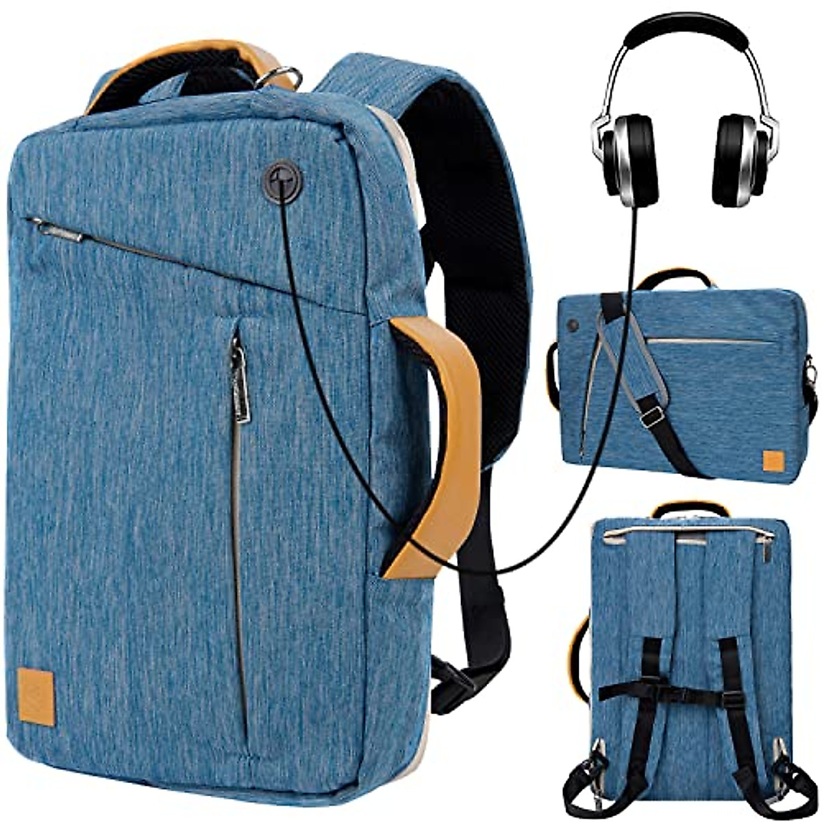 Hybrid Laptop Shoulder Bag Briefcase for MacBook Pro 14 inch, iPad Air 13/Pro 13 inch, 13.5 inch Surface Laptop/Book, Dell XPS 13, ThinkPad X1 Carbon