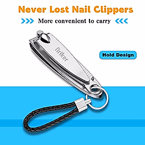 firiKer Nail Clipper Set,Premium Stainless Steel Fingernail and Toenail Clipper Cutters, Fingernail Clipper Cutters Sets with Nail File Sharp,Effortless Stainless Steel Nail Clippers for Men & Women