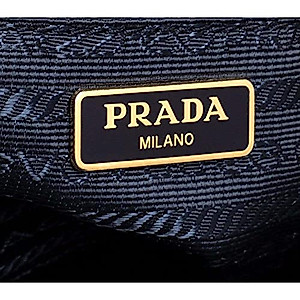 Prada Tessuto Nylon Blue Double Zip Calf Leather Crossbody Bag 1BH046