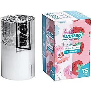 Waste Drawer Liners for Litter Box Automated by Wellap - 75 Pack - 9-11 Gallons - 23.5" x 29" Replacement Liners Cat Pan Waste Bin