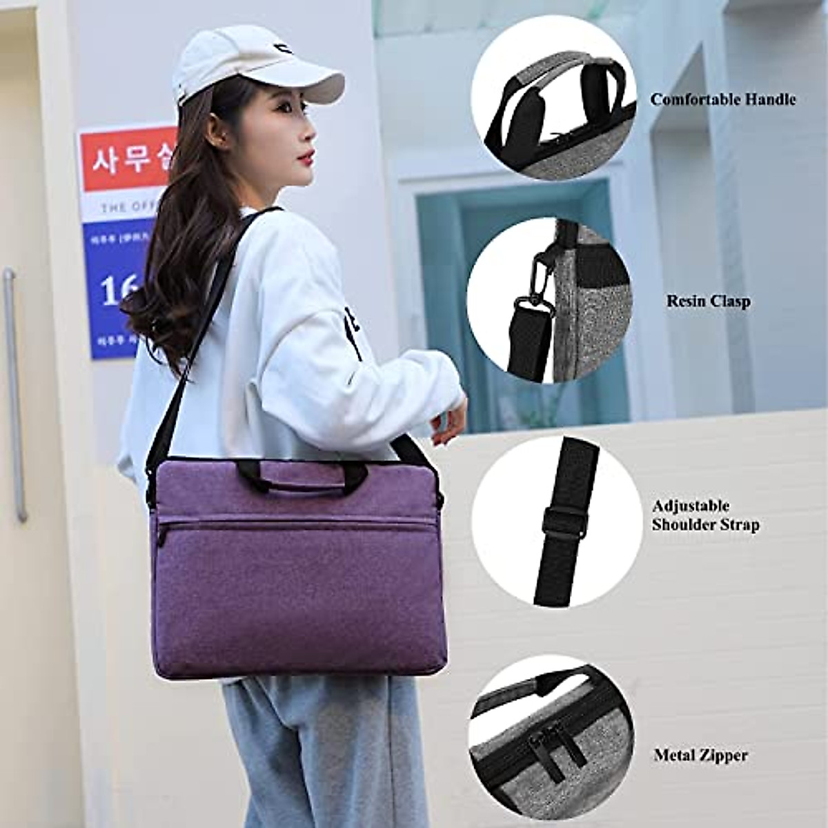 TANGBOLIBO Laptop Sleeve Case 15.6 inch Purple - Slim Case with Pockets for MacBook Pro, Dell Inspiron, HP Pavilion and More - Ideal for Students Professionals and Travelers