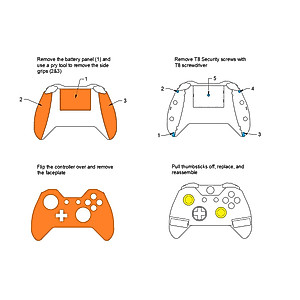 DABBLER GAMING XBOX Thumbstick Replacement Kit - black replacement joysticks for XBOX ONE - Comfortable and durable grip - Analog joysticks (4pcs), xbox screwdriver, pry tools, and extra screws. (1)