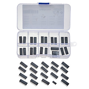 Bridgold 40pcs 20 Types CDXX Series CMOS，Including:CD4001 CD4011 CD4013 CD4017 CD4028 CD4049 CD4050 CD4051 CD4052 CD4053 CD4060 CD4066 CD4069 CD4071 CD4081 CD4093 CD4094 CD40106 CD4511 CD4541.