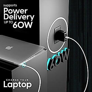 TALK WORKS USB C to USB C Cable 10 ft Android Phone Charger Heavy Duty PD Type C Fast Charging Power Delivery Cord for Samsung Galaxy S21, 20, 10, 9, 8, for Apple MacBook, iPad Pro, Switch - White