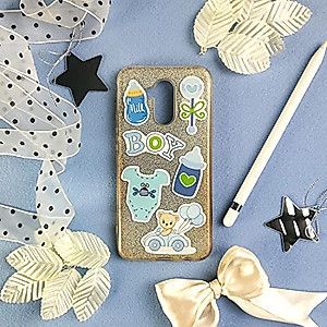 BulbaCraft 100Pcs Boy Stickers for Shower, Newborn Stickers, Window Stickers, Scrapbook Boy Stickers, Shower Favors for Boys, Elephant Stickers