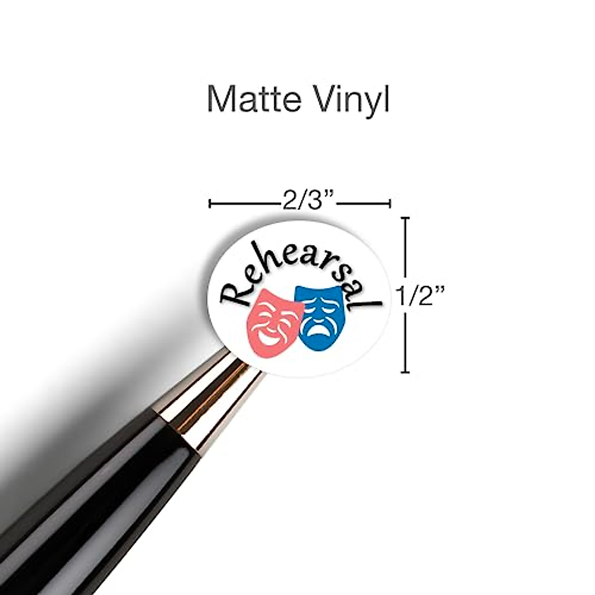 Rehearsal Planner Stickers /54 Fun Vinyl Stickers (1/2”) /  Theater Drama Show Stage/Essential Productivity Life Planner Stickers/Bullet Bujo Journal (One Sheet, Rehearsal, Matte Vinyl)