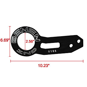 Heart Horse Rear Tow Towing Hook for Universal Car, JDM Bumper Quick Release Auto Trailer Ring Aluminum Alloy, Improved Wiredrawing Anodizing (Black)