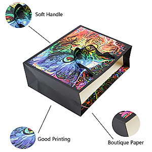 ysmile Premium Gift Bag with Wrapping Tissue Boutique Paper Bag with Handle Medium Size 9 Inch - Cat