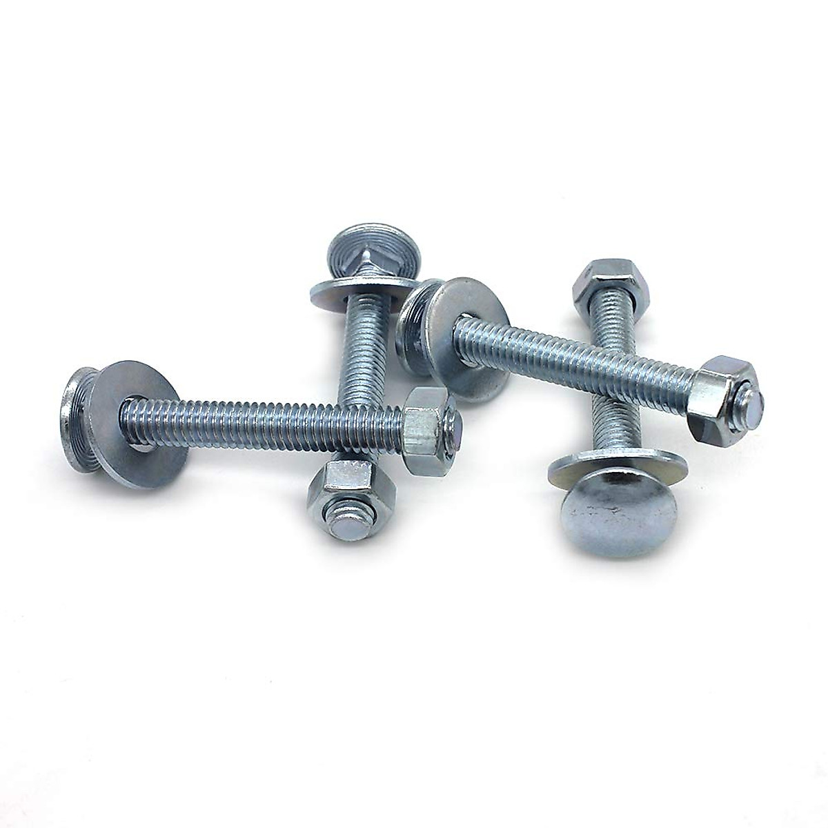 (10 pc) 5/16-18 x 1-1/2" Long Square-Neck Carriage Bolts Set w/Nuts & Washers,Zinc-Plated,Carbon Steel Grade 2,by Fullerkreg