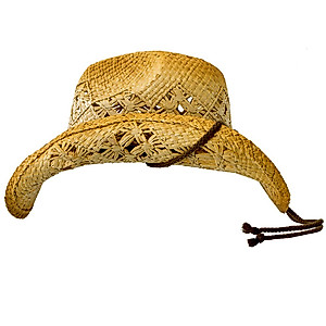Sonoma (Medium) - Deadwood Trading | Natural Raffia Straw Cowboy Hats for Men & Women | Hit The Beach in Cowboy Style