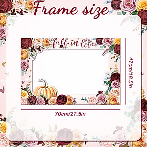 Fall Bridal Shower Decorations, Fall in Love Bridal Shower Photo Booth Props Fall in Love Photo Frame and Wedding Photo Booth Props for Fall Theme Bride to Be Bachelorette Engagement Wedding Decor