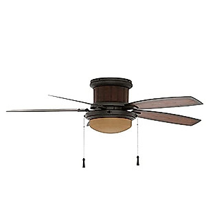 Hampton Bay Roanoke 48 in. LED Indoor/Outdoor Natural Iron Ceiling Fan with Light Kit