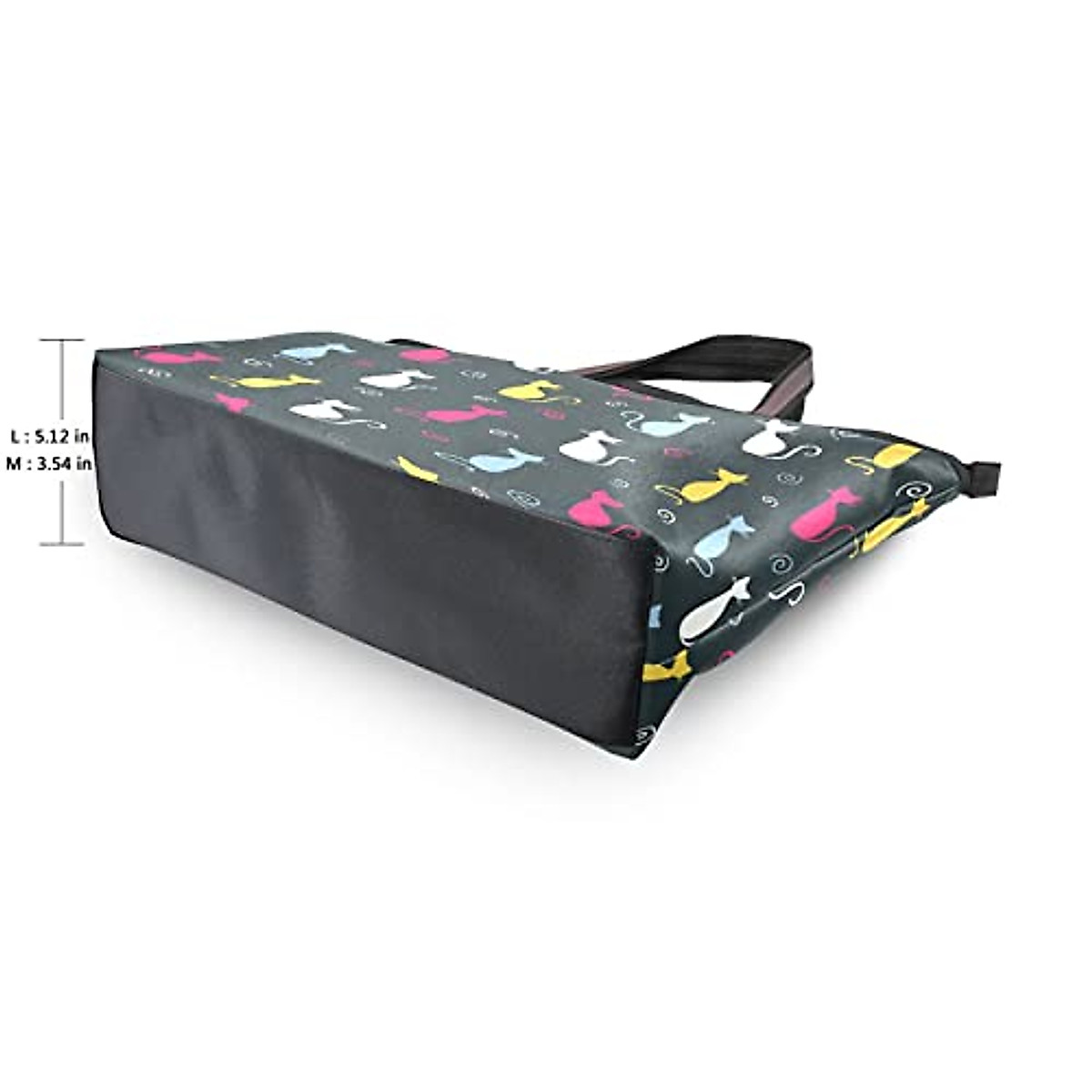 ZENWAWA Colorful Cat Silhouette Tote Bag Aesthetic, Zipper Large Capacity Women Grocery Bag Purse Shoulder Bag 2 Sizes