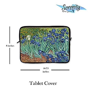 Van Gogh Irises Laptop Tablet Pouch Sleeve | Protective Electronics Case | Neoprene Soft Padded Carrying Bag With Zipper