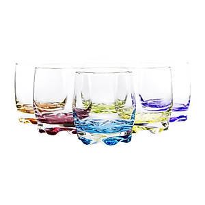 Red Co. Vibrant Splash Water Beverage Glasses, 9.75 Ounce - Set of 4