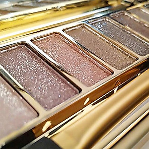 9 Color Shimmer Eyeshadow Eye Shadow Palette & Makeup Brush & Mirror Set-Women Cosmetic Diamond Bright Colorful Makeup Glitter Waterproof Eye Shadow Palette Set Eyeshadow Powder