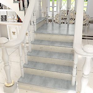 VEELIKE Vinyl Flooring, 12 Pack Peel and Stick Waterproof Self Adhesive Floor Tiles, 12''x12'' Grey Concrete Design, Removable Stick On Floor Tiles for Bathroom Kitchen Bedroom