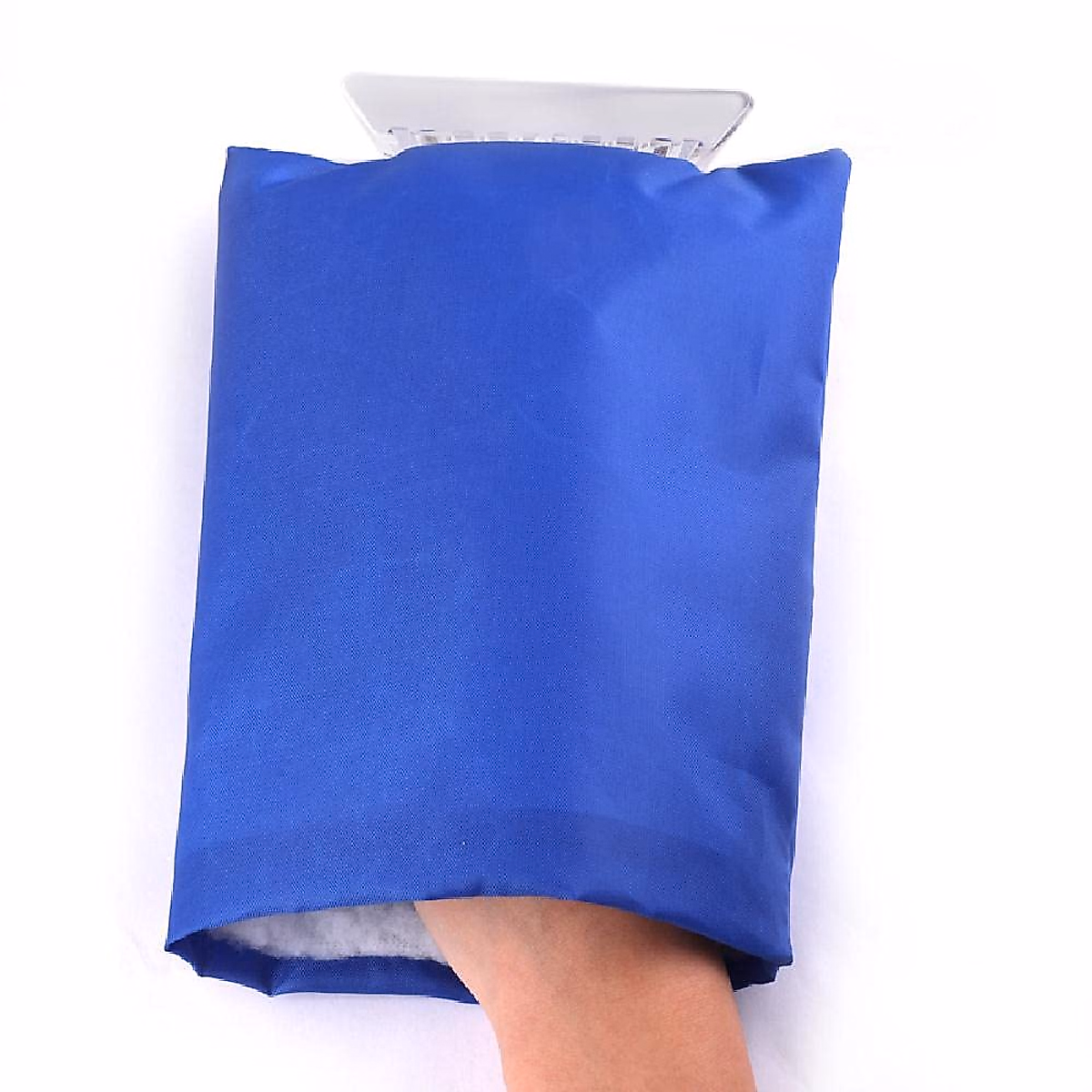 SEIWEI 2 Pack Car Windscreen Ice Scraper Removal No Scratch Handheld Snow Frost Scrapers Van Truck Windshield Cleaning Tool with Mitt Glove (Blue and Red)