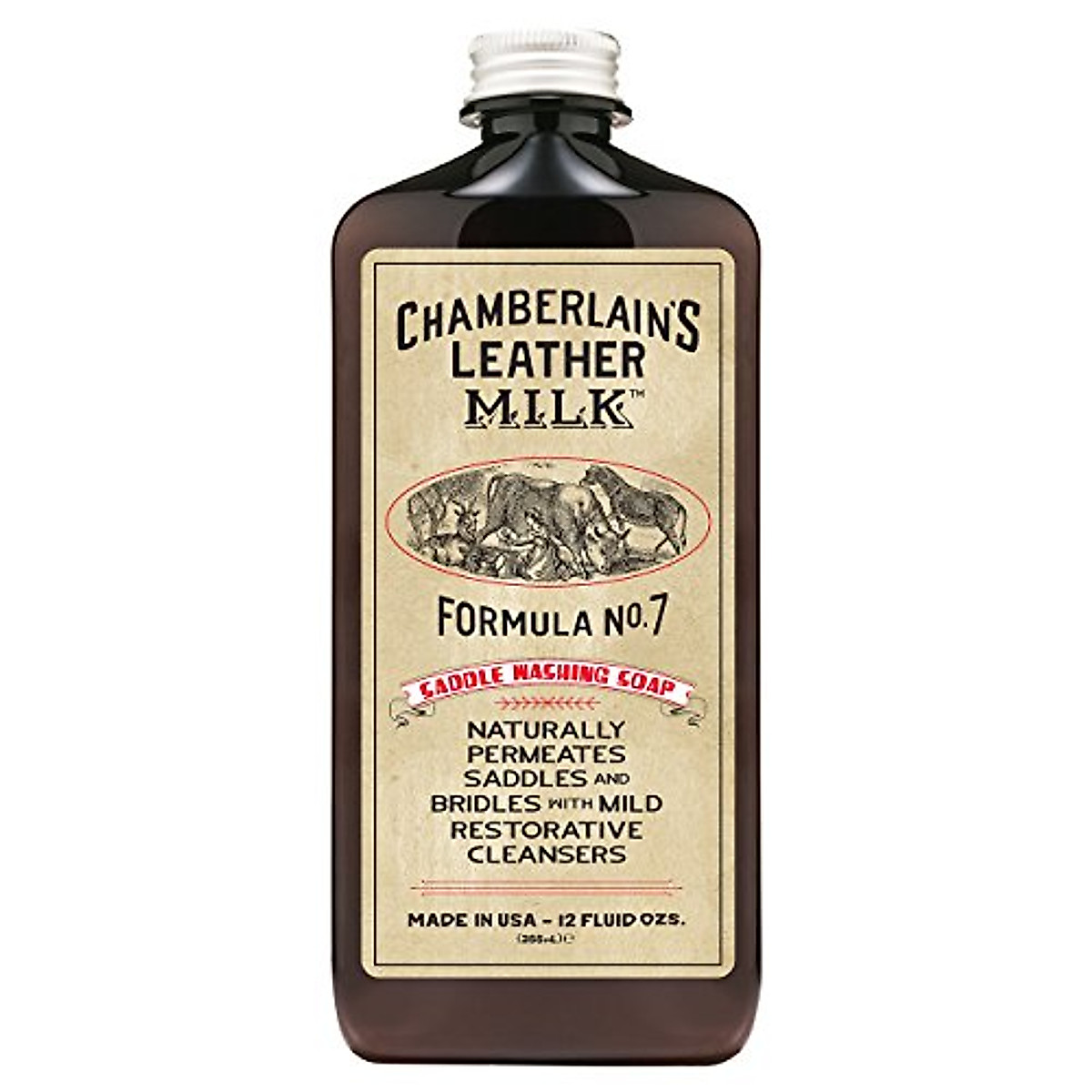 Leather Milk Saddle Washing Soap - No. 7 - All-Natural, Non-Toxic Saddle Soap Deep Cleaner for Western & English Saddles and Tack. Dye and Scent Free. Made in USA. Includes Saddle Scrub Sponge Pad!