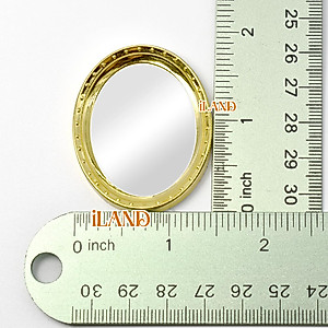 iLAND Mini Mirrors, Dollhouse Accessories on 1:12 Scale, Miniature Framed Glass Mirror (Bright Golden 4pcs)