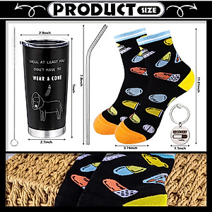 Funny Get Well Soon Gift Baskets for Men After Surgery,20oz Hospital Tumbler At Least You Don't Have to Wear a Cone Tumbler Comes With Keychain and Socks Surgery Recovery Feel Better Cheer up Gifts
