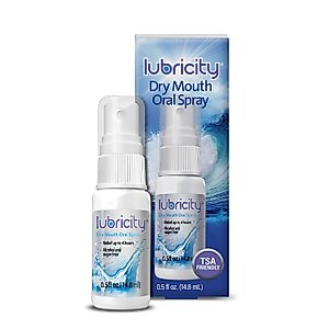 Lubricity Dry Mouth Oral Spray for Symptomatic Relief of Dry Mouth, Flavorless - .5 oz, Travel Size
