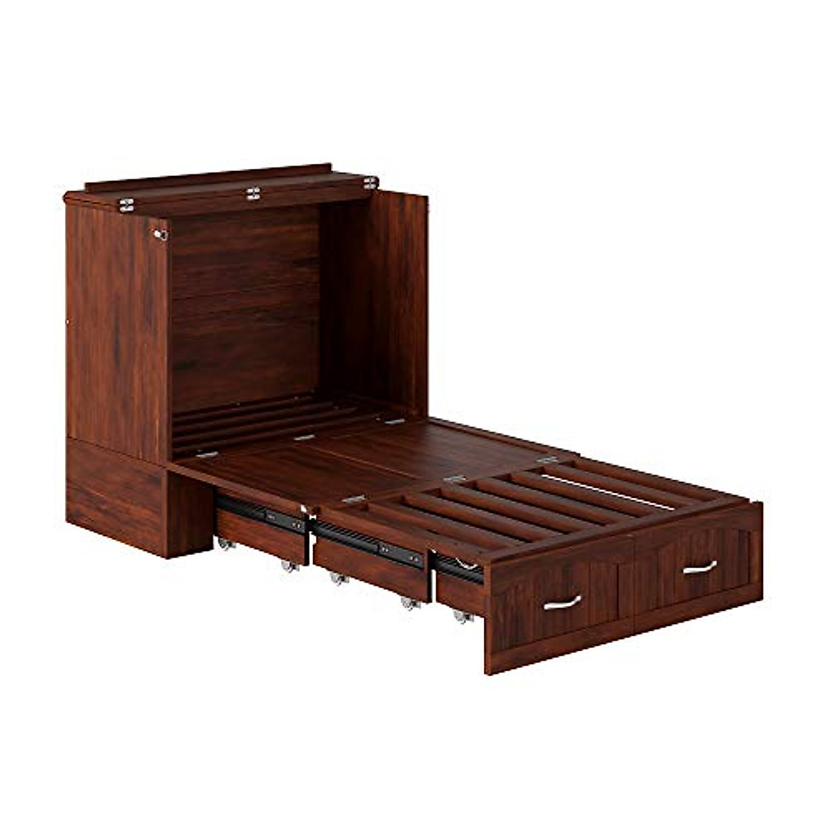 AFI Southampton Murphy Bed Chest with Charging Station, Twin XL, Walnut