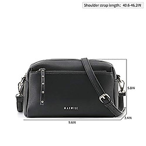 MAXWISE Shoulder Bags PU Leather Side Purse Crossbody Purses for Women Triple Zip Small Crossbody Bag for women,Cell Phone Purse Shoulder Handbag Wallet(Black)