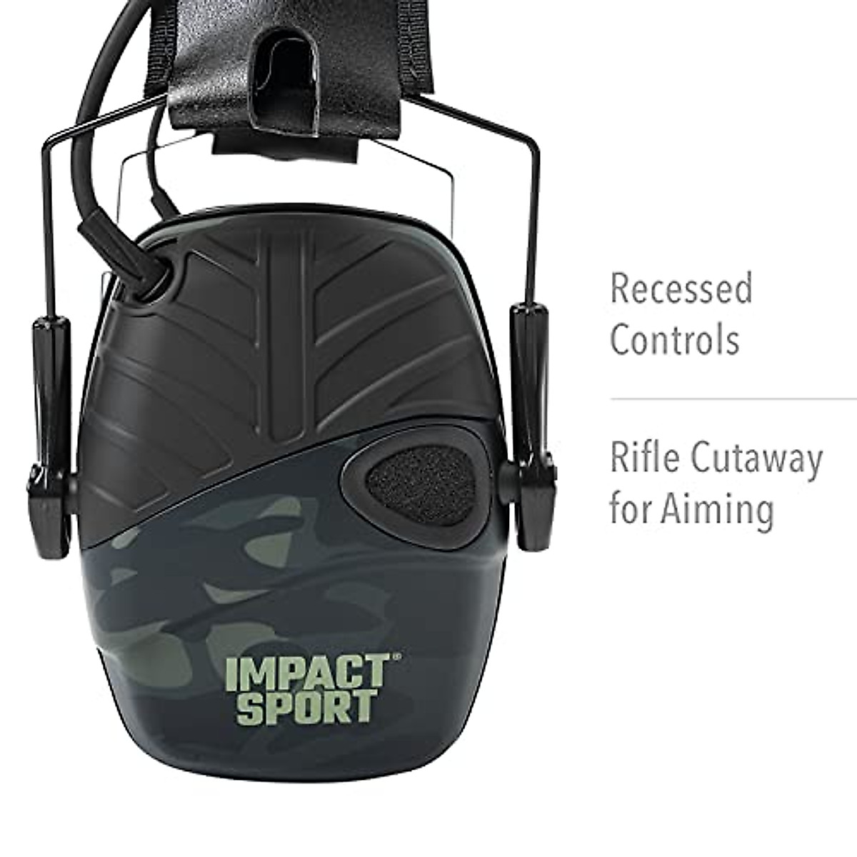Howard Leight by Honeywell Impact Sport Sound Amplification Electronic Shooting Earmuff, MultiCam Black (R-02527)