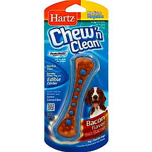 Hartz Chew 'n Clean Dental Duo Bacon Flavored Dog Chew Toy - Medium