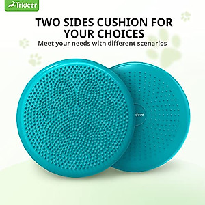 Trideer Inflated Wobble Cushion - Wiggle Seat for Sensory Kids(Multiple Colors), Core Balance Disc (Extra Thick), Flexible Seating for All Age(Office & School & Home)