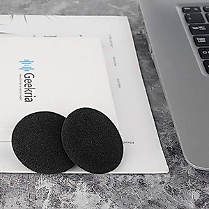 Geekria 10 Pairs 2 Inch (50mm) QuickFit Foam Replacement Ear Pads for AKG Koss Logitech Plantronics Rapoo Sennheiser Sony Headphones Earpads, Headset Ear Cushion Repair Parts (Black)