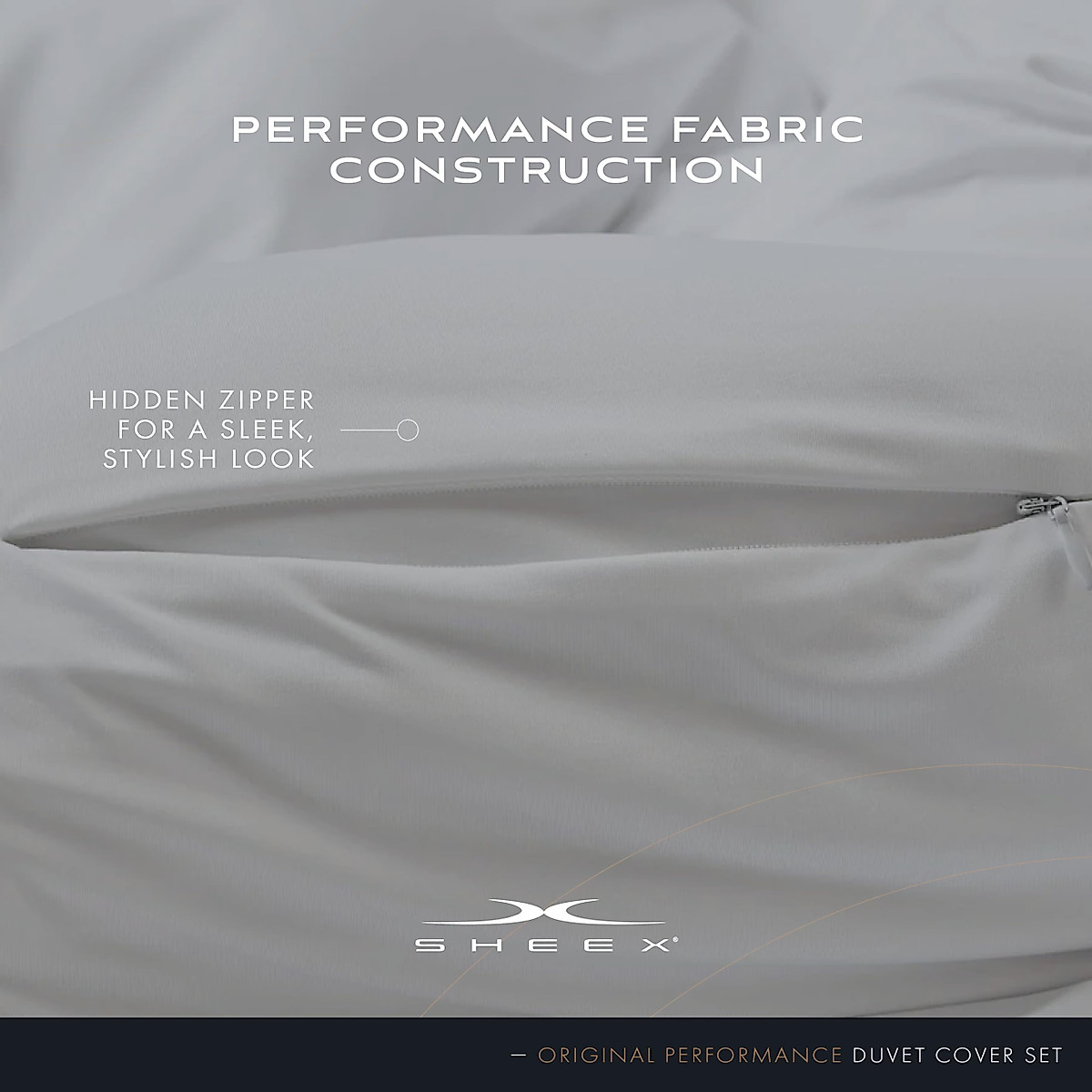 SHEEX Original Performance Cooling Duvet Cover Set, Lightweight King Duvet Cover with 2 King Pillow Shams, Bright White