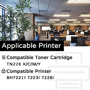 RIOMAN TN226 Toner Cartridge Compatible Replacement for Konica Minolta TN226 to Use with BH7221I 7223I 7228I Toner Printer Black