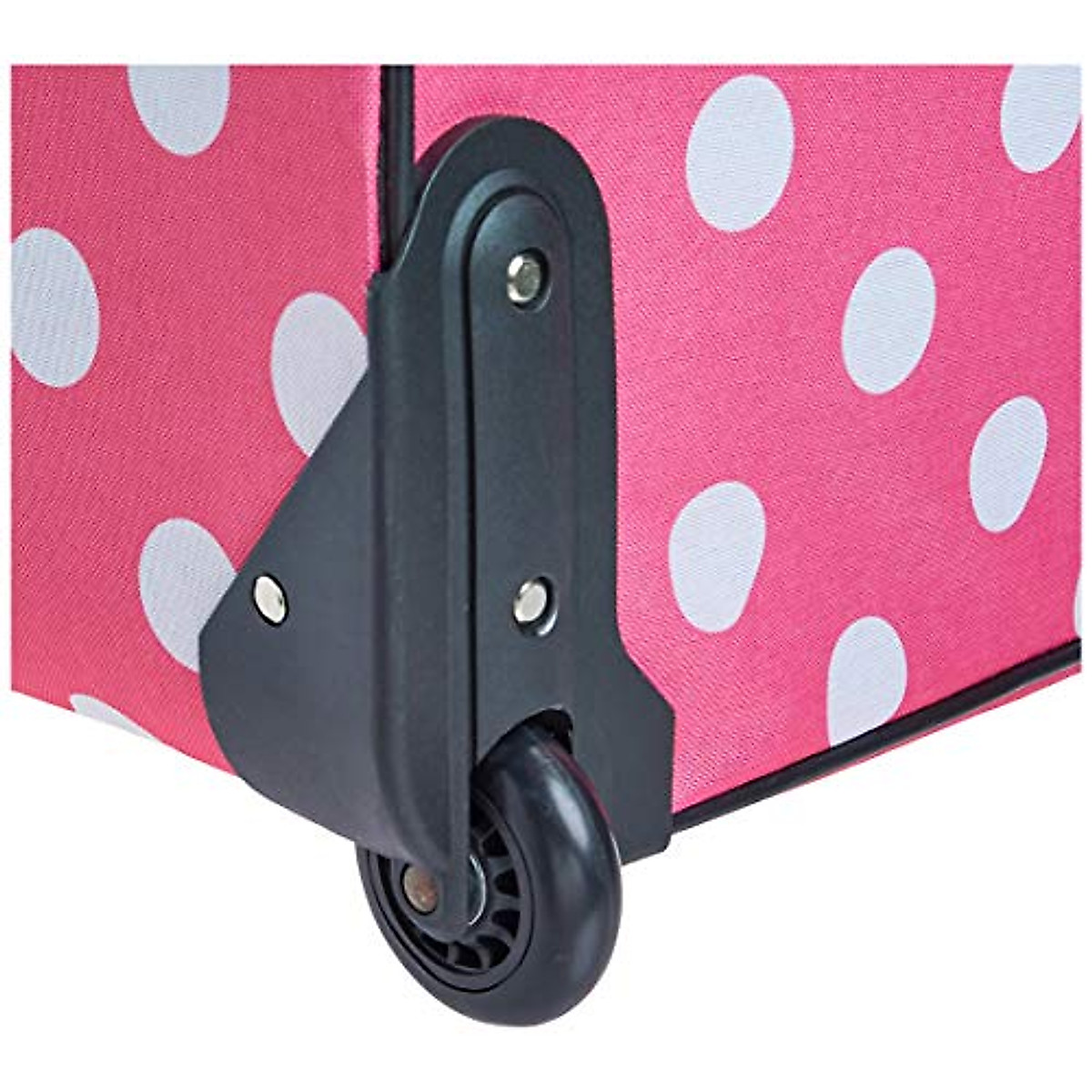 Rockland Vara Softside 3-Piece Upright Luggage Set, Expandable,Lightweight,Telescopic Handle,Wheel, Pink Dots, 20 inches,22 inches,28 inches