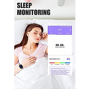 Smart Watch for Women with Bluetooth(Answer/Receive Call) 1.7" Fitness Trackers with Heart Rate Sleep Monitor Waterproof Step Counter Watch for iOS Android (Rose Gold)