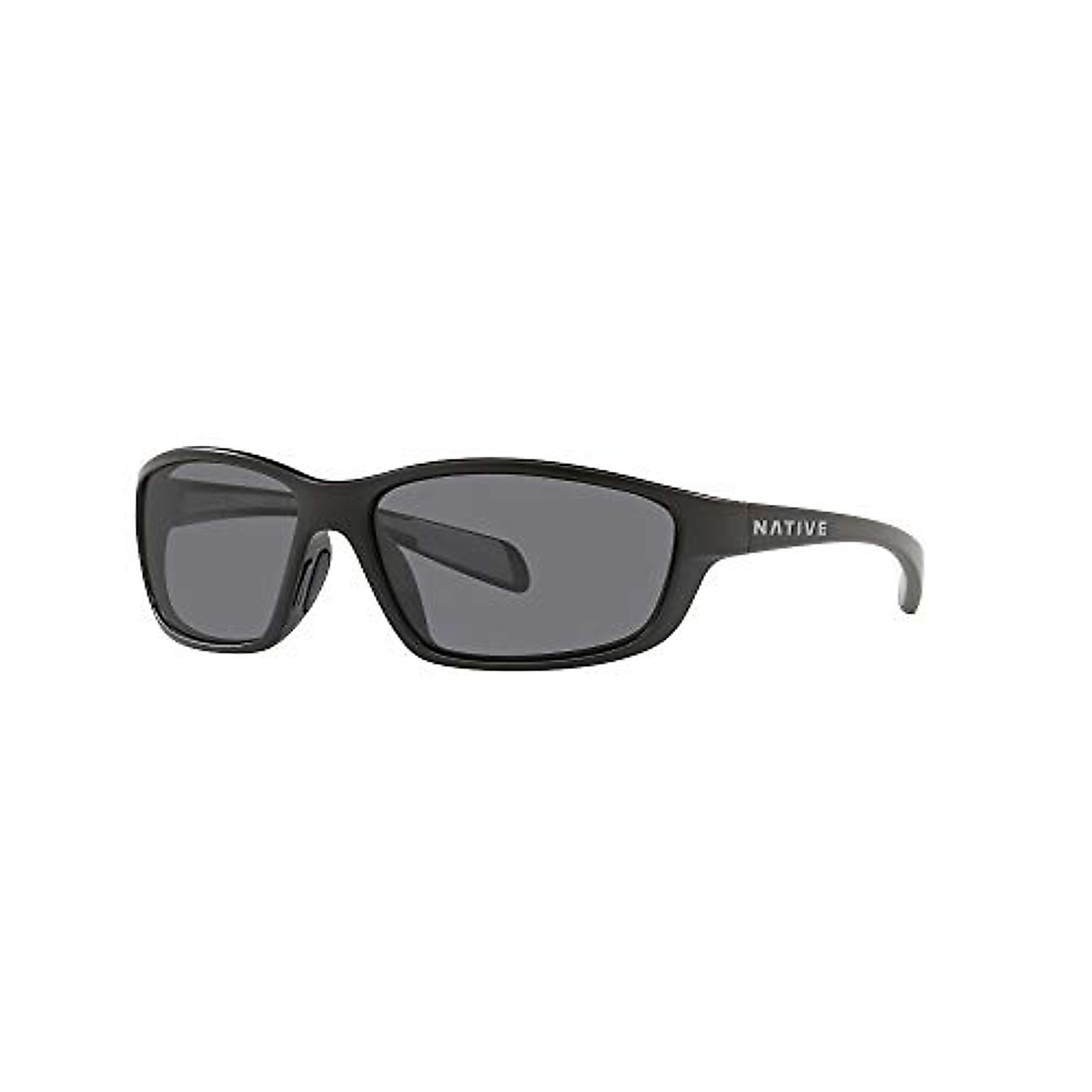 Native Eyewear Kodiak Polarized Rectangular Sunglasses, Matte Black/Gray, 60 mm