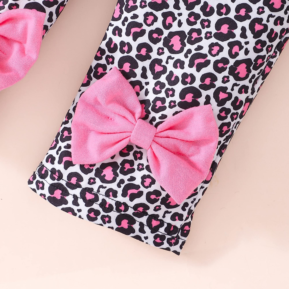 Girl Valentines Day Outfit Summer Clothes Toddler Short Sleeve Wild Heart Shirt Pink Ruffle Tops Capris Cropped Leopard Pants Kids Clothing Set 3t