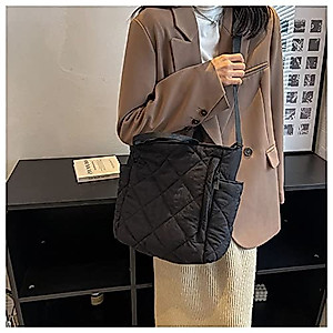 Lightweight Shoulder Bag Puffer Tote Bag for Women Quilted Hobo Bag Casual Handbags Nylon Padding Crossbody Bag